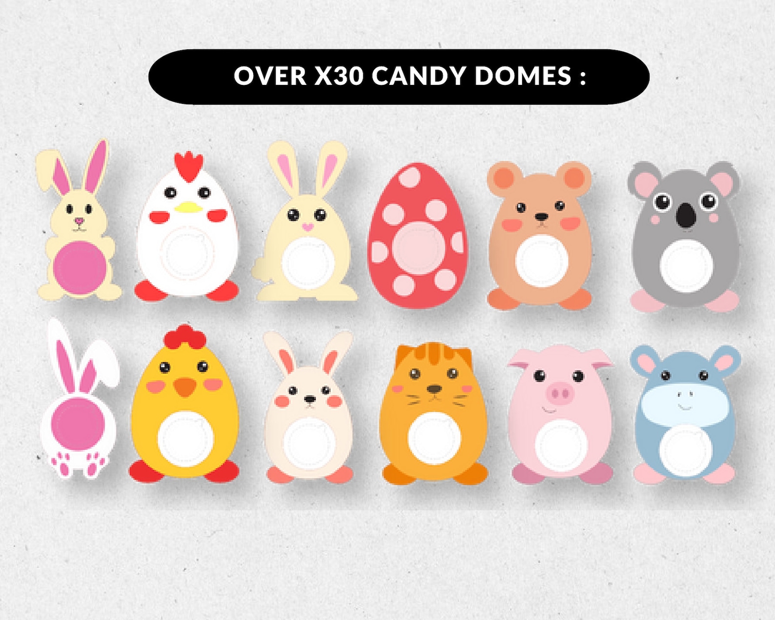 Easter Candy Dome SVG Bundle, Easter Candy Holder SVG, Bunny Candy ...