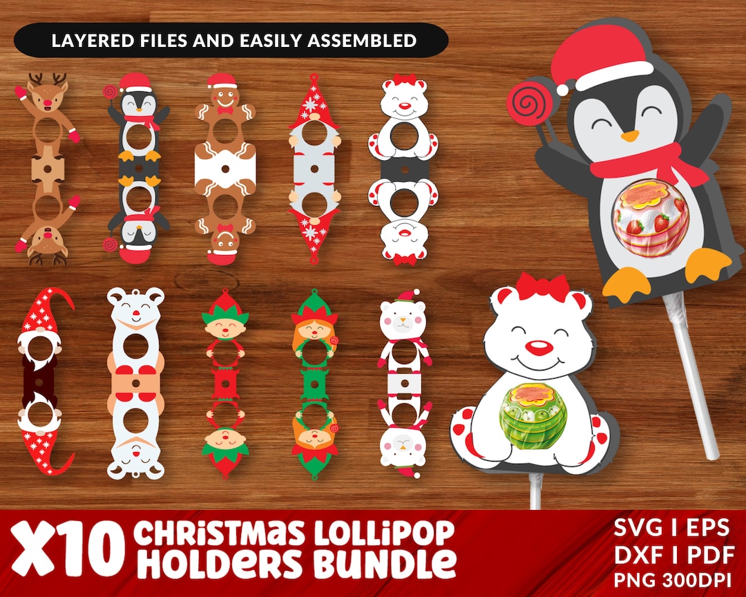 Christmas Lollipop Holder SVG, Reindeer Lollipop Holder Cut File, Candy ...