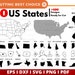 50 States SVG Bundle, Outline United States Map Svg File, Usa MAP SVG ...