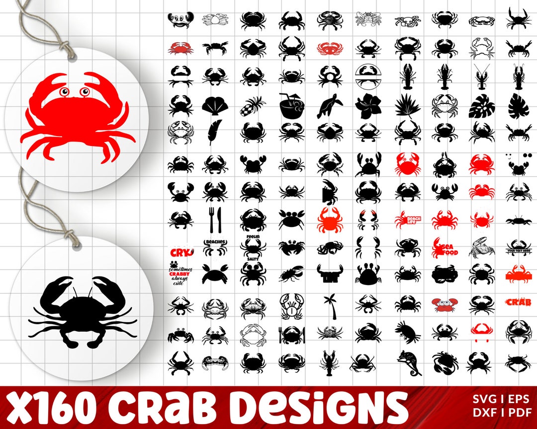 Crab SVG Bundle, Crab PNG Bundle, Crab Clipart, Crab SVG Cut Files for ...