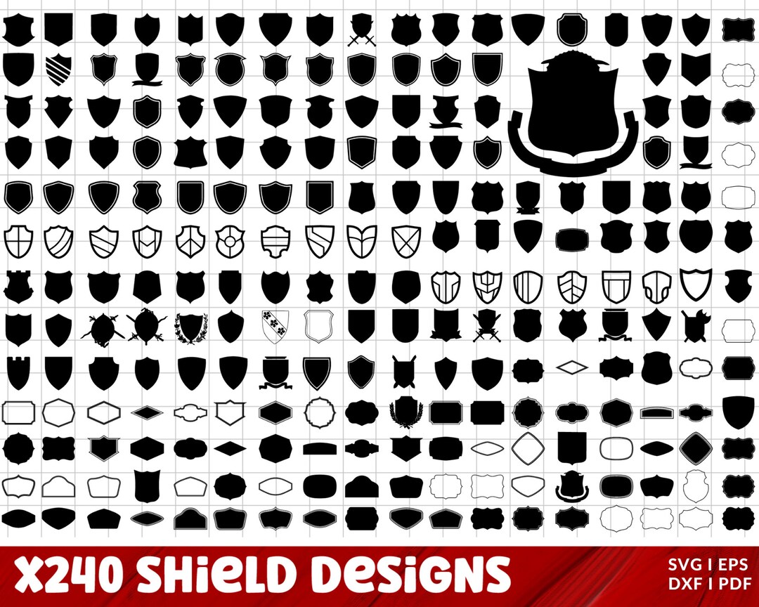 Shield SVG Bundle, Shield PNG Bundle, Shield Clipart, Shield SVG Cut ...