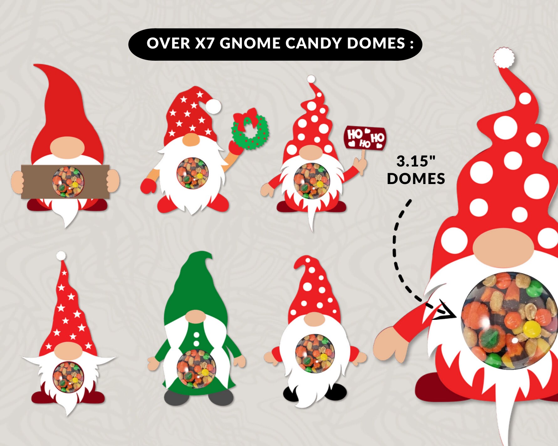 Christmas Candy Dome SVG Bundle Candy Ornaments SVG - Etsy