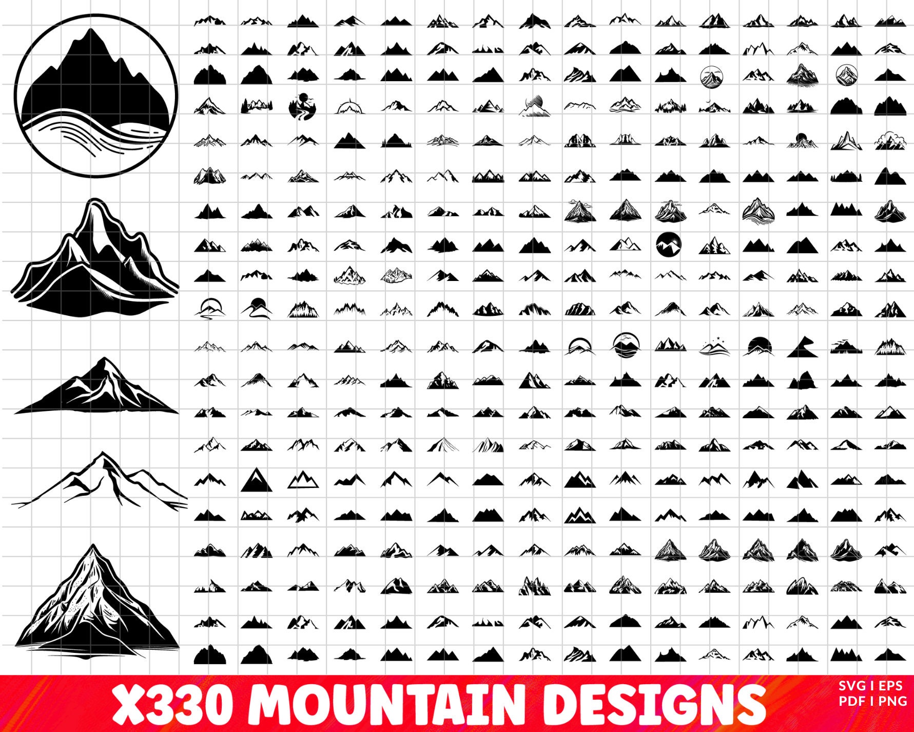 Mountain SVG Bundle, Mountain PNG Bundle, Mountain Clipart, Mountain ...