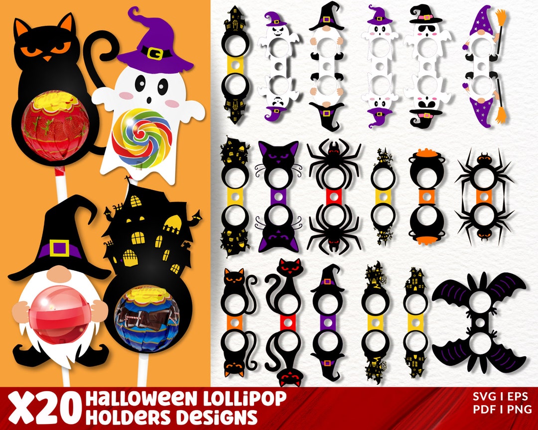 Halloween Lollipop Holder SVG, Layered Lollipop Holder Cut File, Halloween Trick or Treat DIY ...