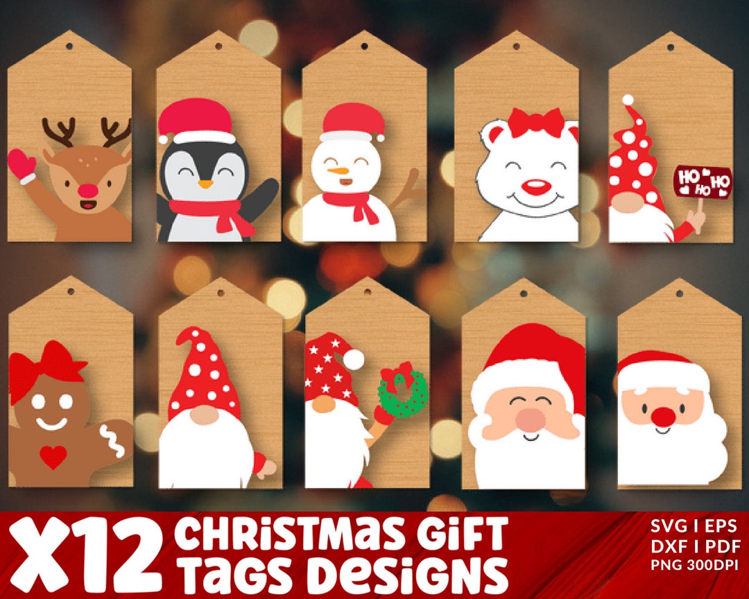 Christmas Tags Svg, Snowman Ornament Svg, Gift Tags Svg, Laser Cut Svg ...