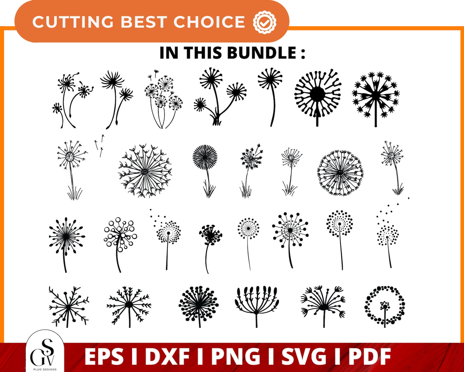 Dandelion Svg, Dandelion Svg Bundle, Dandelion Png, Floral Clipart ...