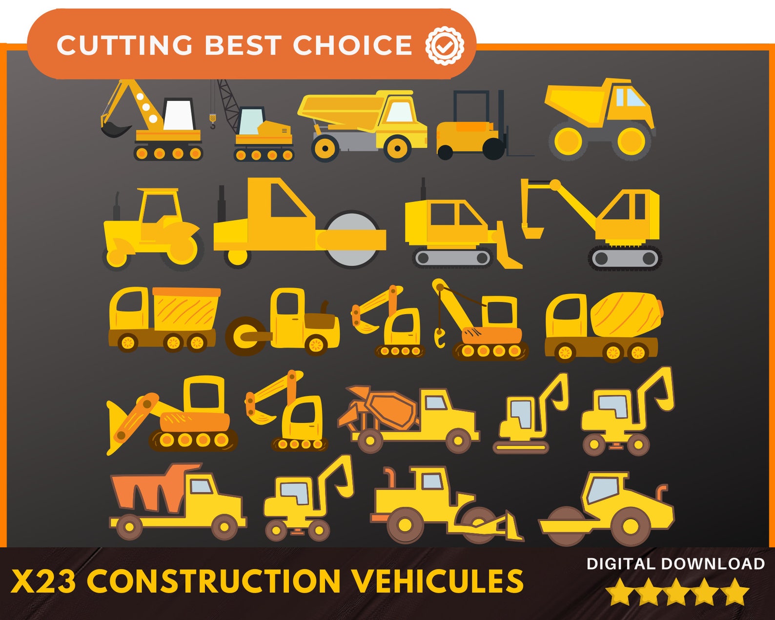 Construction SVG, Trucks Svg, Excavator Svg, Construction Bundle Svg ...