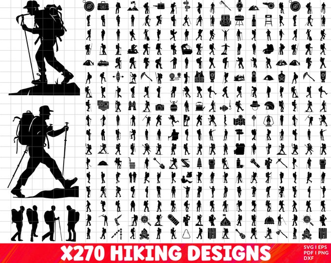 90 Mountain Hiking Svg, Dxf, Eps, Ai, Pdf, Jpg Png Forest Scene Svg ...