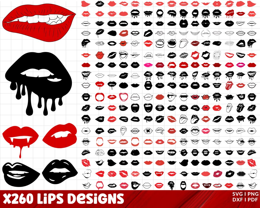 Lips SVG Bundle, Lips Png Files for Cricut, Lipstick Svg Files, Kiss ...