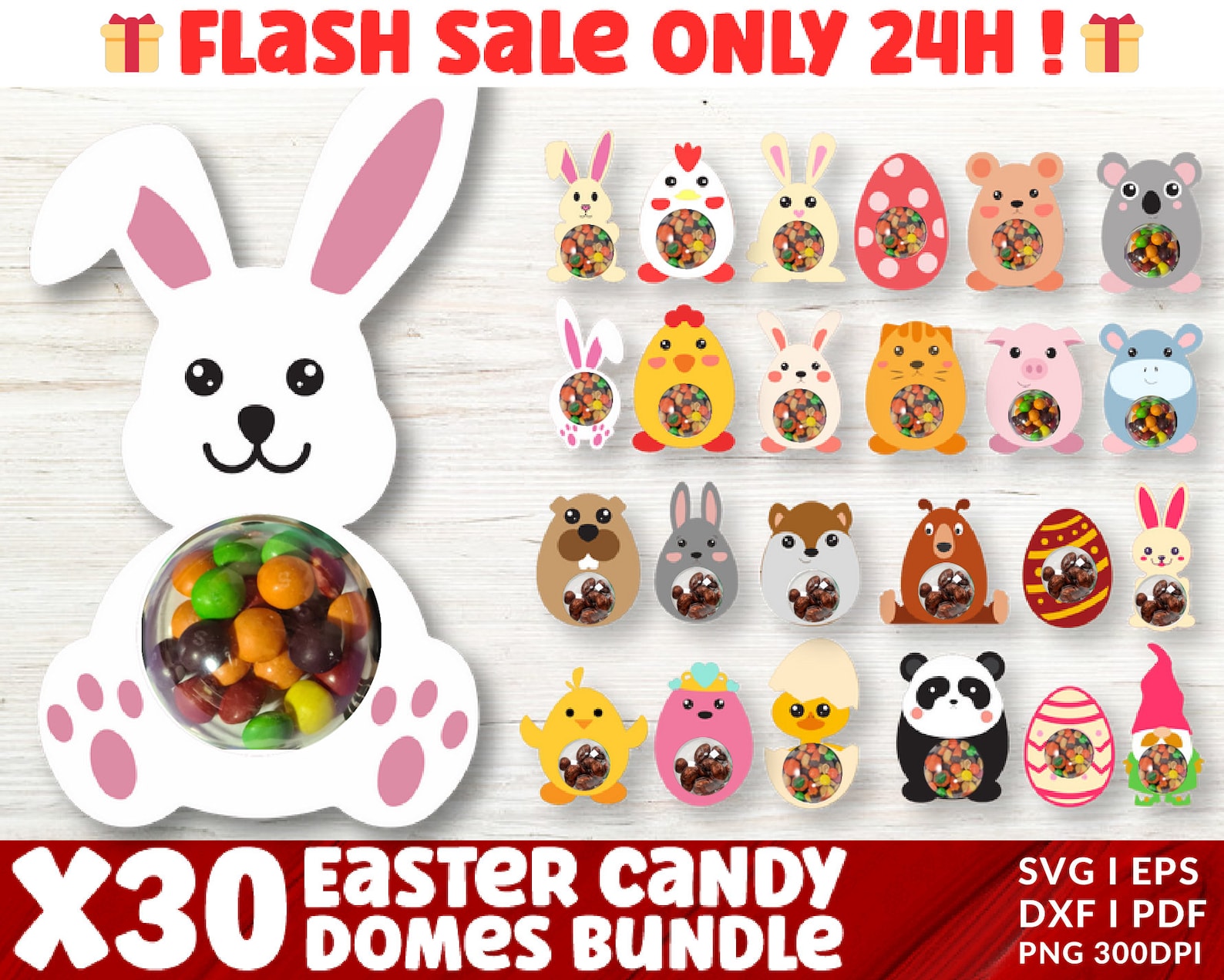 Easter Candy Dome SVG Bundle, Easter Candy Holder SVG, Bunny Candy ...