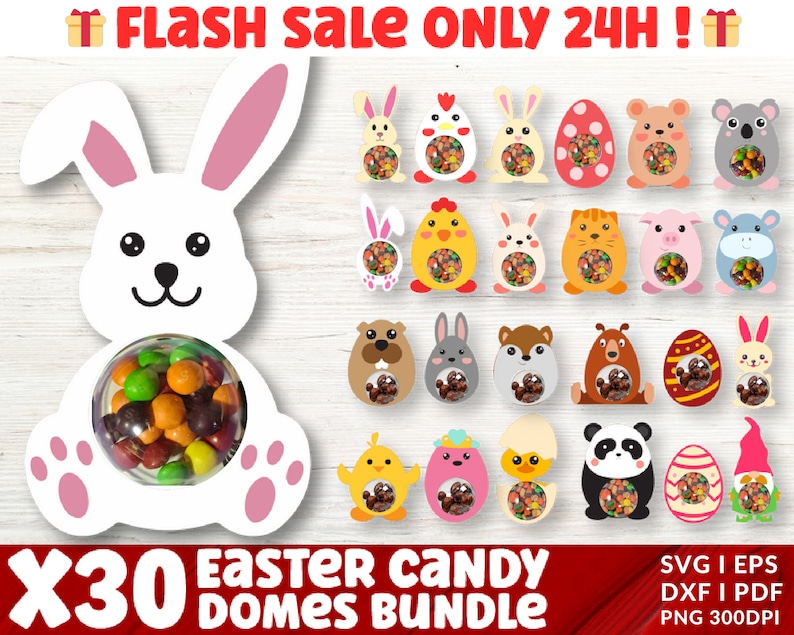 Easter Candy Dome SVG Bundle Easter Candy Holder SVG Bunny - Etsy