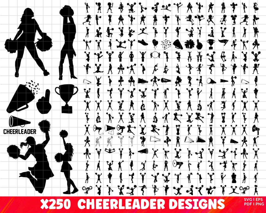 Cheerleader SVG Bundle, Cheerleader PNG Bundle, Cheerleader Clipart ...