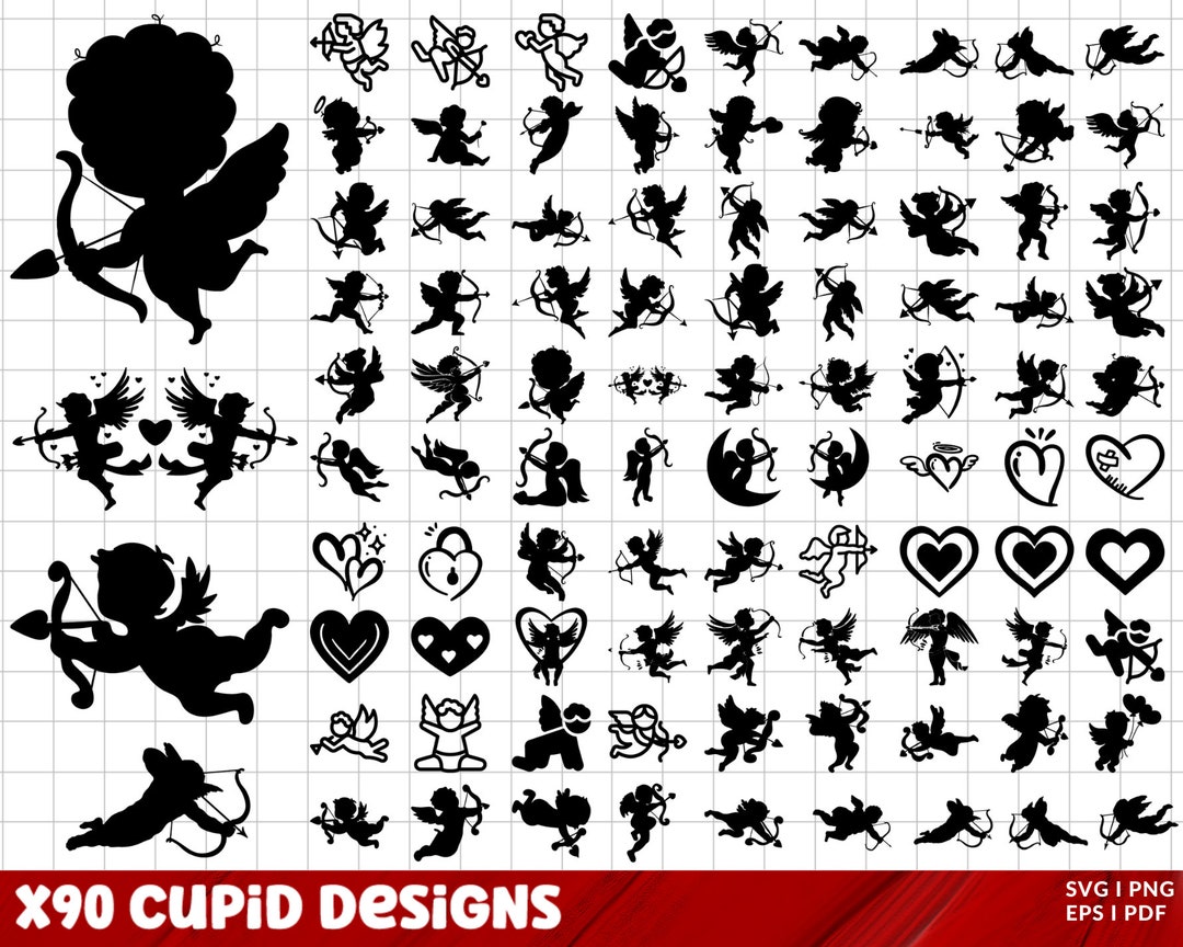 Cupid SVG Bundle, Cupid PNG Bundle, Cupid Clipart, Cupid SVG Cut Files ...