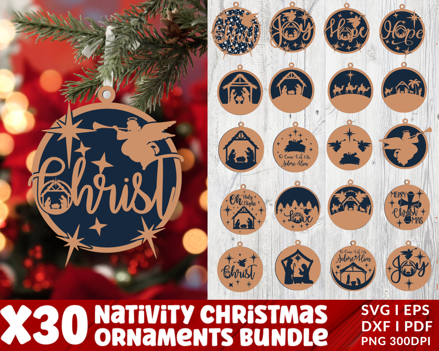 Nativity Ornament Svg Bundle Christmas Ornament Svg Nativity - Etsy