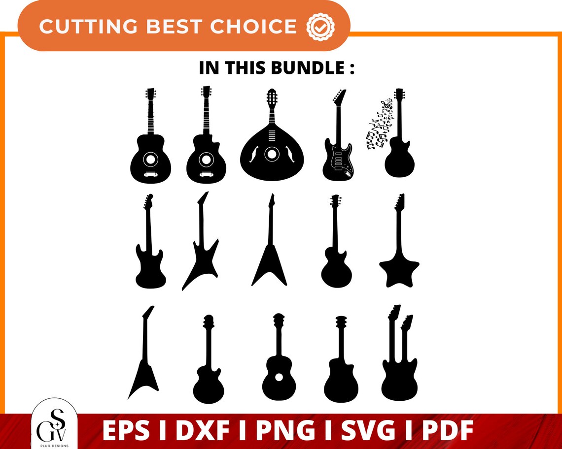 Electric Guitar Svg, Guitar Svg, Acoustic Guitar Svg, Bass Guitar Svg ...
