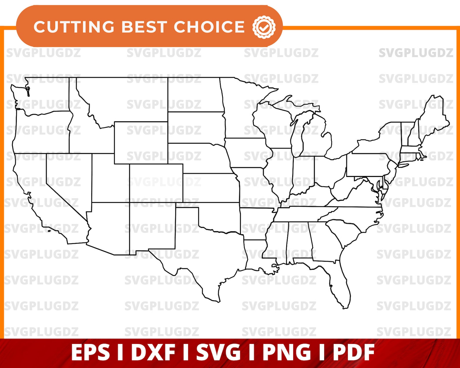 50 States SVG Bundle, Outline United States Map Svg File, Usa MAP SVG ...