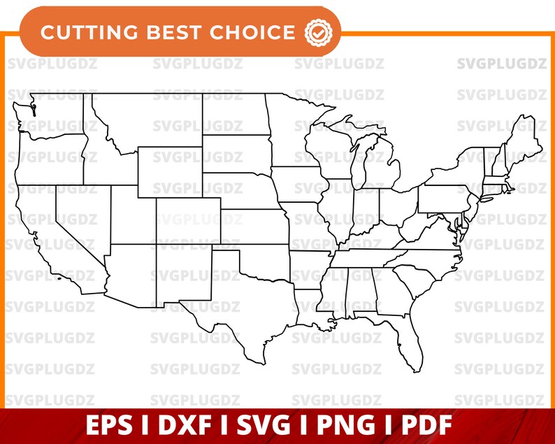 50 States SVG Bundle Outline United States Map Svg File Usa - Etsy