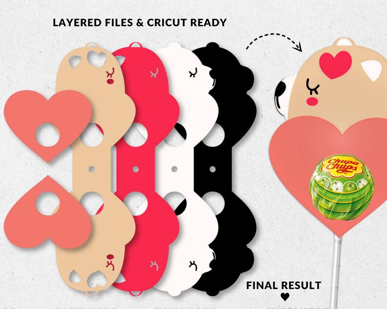 Valentine Lollipop Holder SVG Valentines Day Lollipop Holder - Etsy