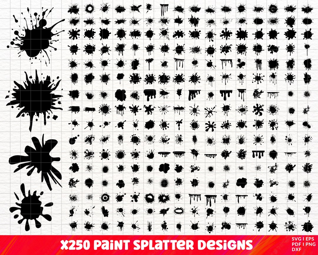Paint Splatter SVG Bundle, Paint Splatter PNG Bundle, Ink Splatter Svg ...