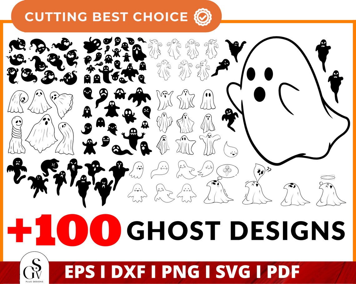 Ghost SVG Cut File for Cricut or Silhouette Ghost Svg Bundle - Etsy
