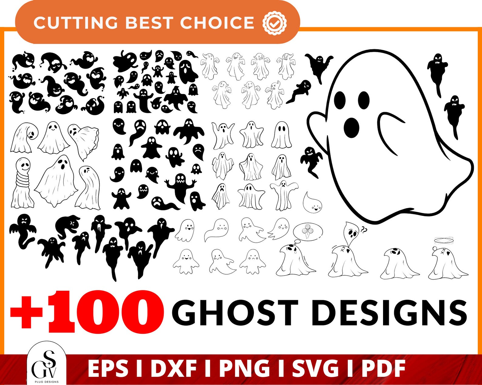 Ghost SVG Cut File for Cricut or Silhouette Ghost Svg Bundle - Etsy