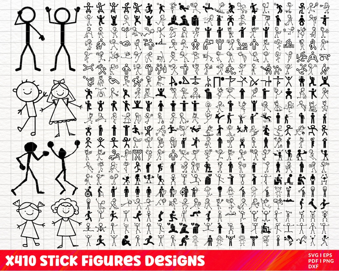 Stick Figures SVG Bundle, Stick Figures PNG Bundle, Stick Figures ...