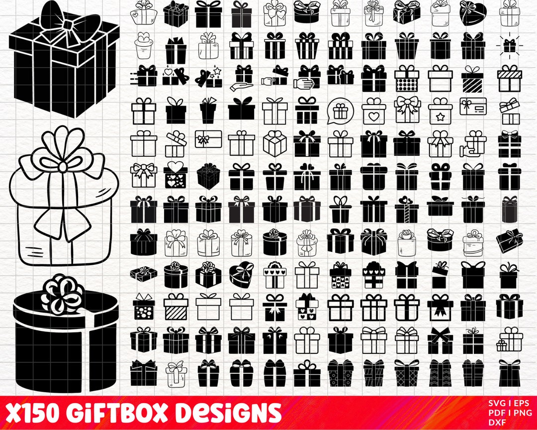 Gift Box SVG Bundle, Gift Box PNG Bundle, Gift Box Clipart, Present SVG ...