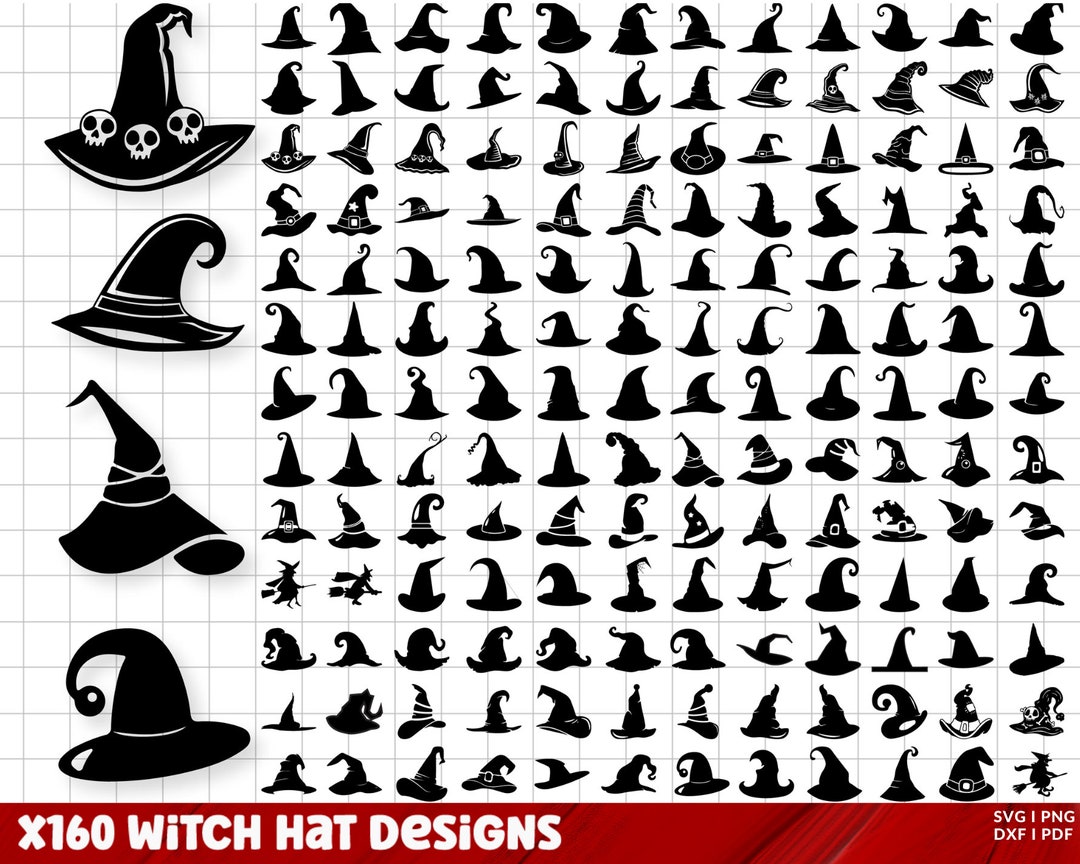 Witch Hat SVG Bundle, Witch Hat PNG Bundle, Witch Clipart, Witch Hat ...