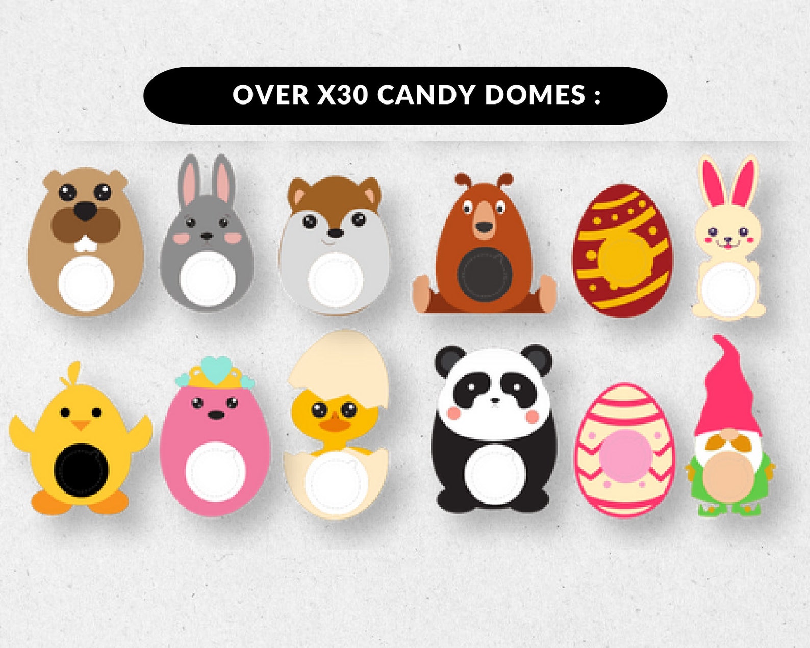 Easter Candy Dome SVG Bundle, Easter Candy Holder SVG, Bunny Candy ...