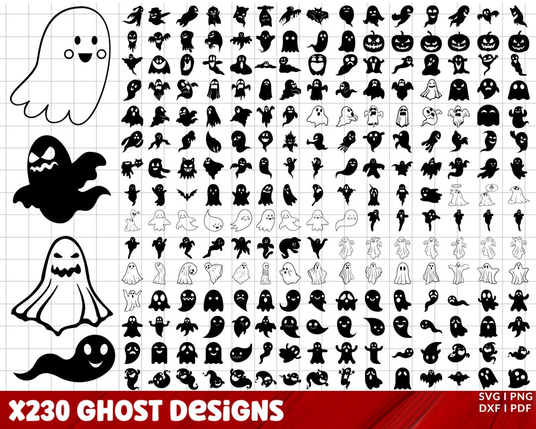 Ghost SVG Bundle, Ghost PNG Bundle, Ghost Clipart, Ghost SVG Cut Files ...