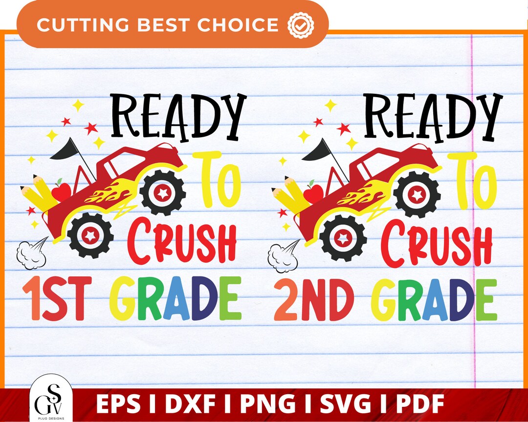 Ready to Crush Pre-k Svg, Back to School Svg, Monster Truck Svg ...
