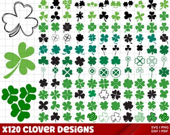 Clover Svg Bundle, Clover PNG Bundle, Shamrock Cricut Design, Clover ...