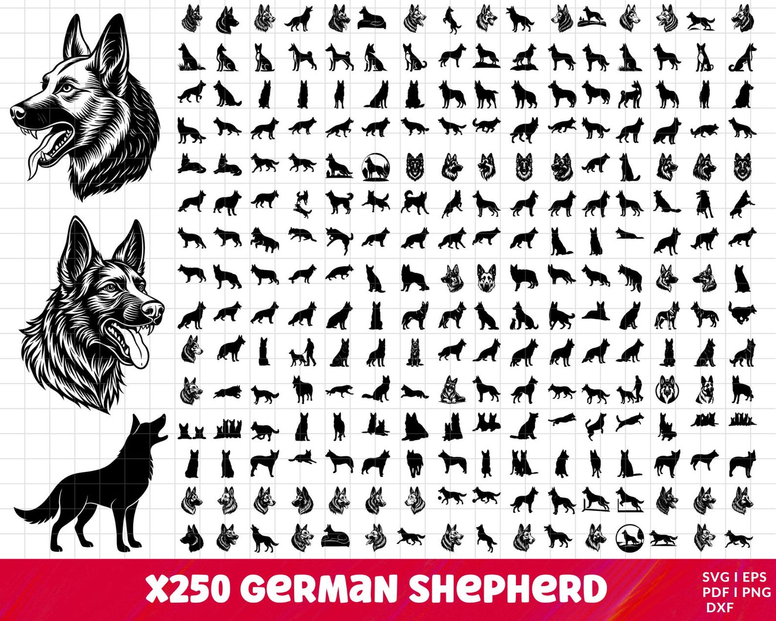 German Shepherd SVG Bundle, German Shepherd PNG Bundle, German Shepherd ...
