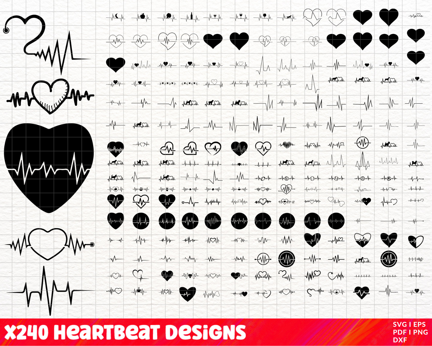 Heartbeat SVG Bundle, Heartbeat PNG Bundle, Heartbeat Clipart ...