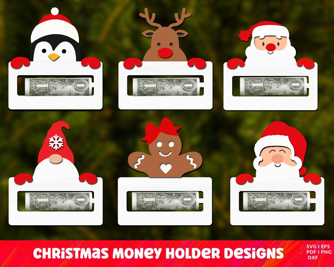 Christmas Money Holders SVG, Layered Paper Cash Holder Ornaments ...