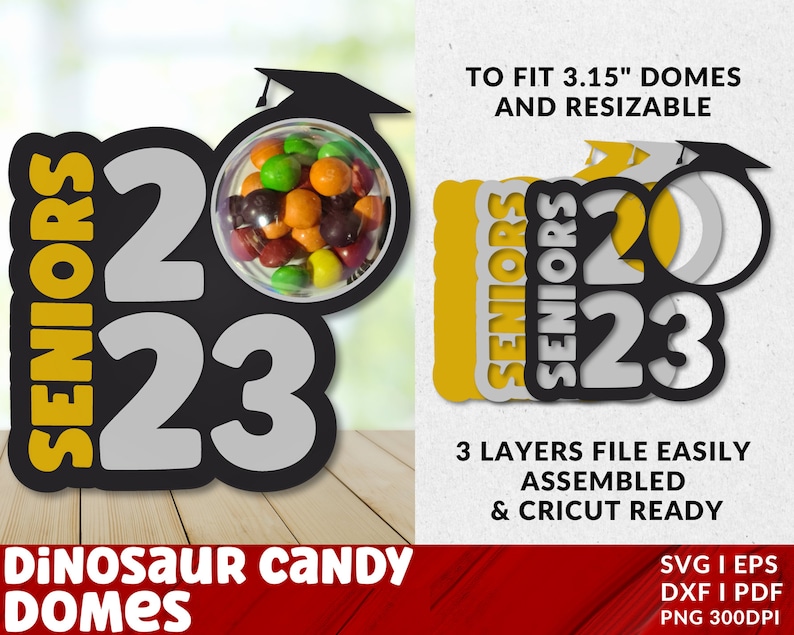 Graduation Candy Dome Svg Class of 2023 SVG Candy Holder - Etsy