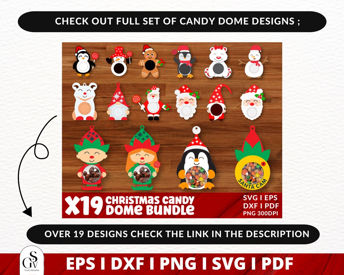 Christmas Candy Dome SVG Bundle Candy Ornaments SVG - Etsy