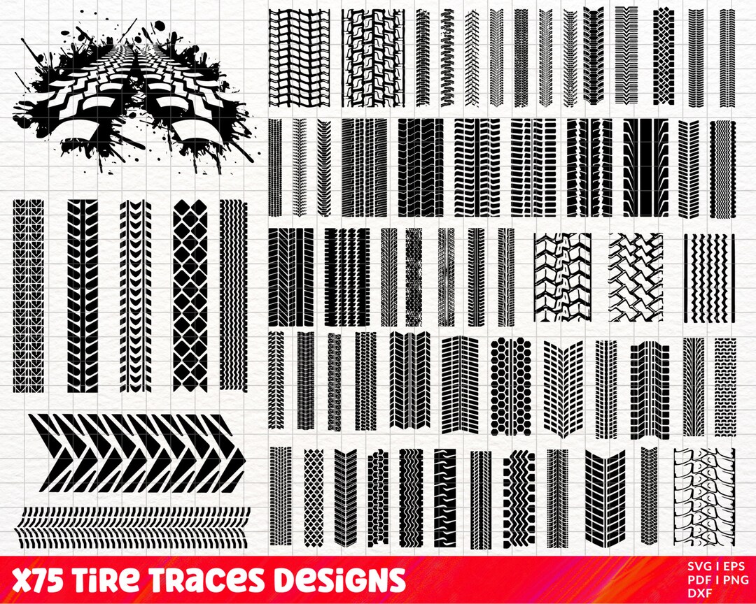 Tire Tracks SVG Bundle, Tire Tracks PNG, Tire Tracks Clipart, Tire ...