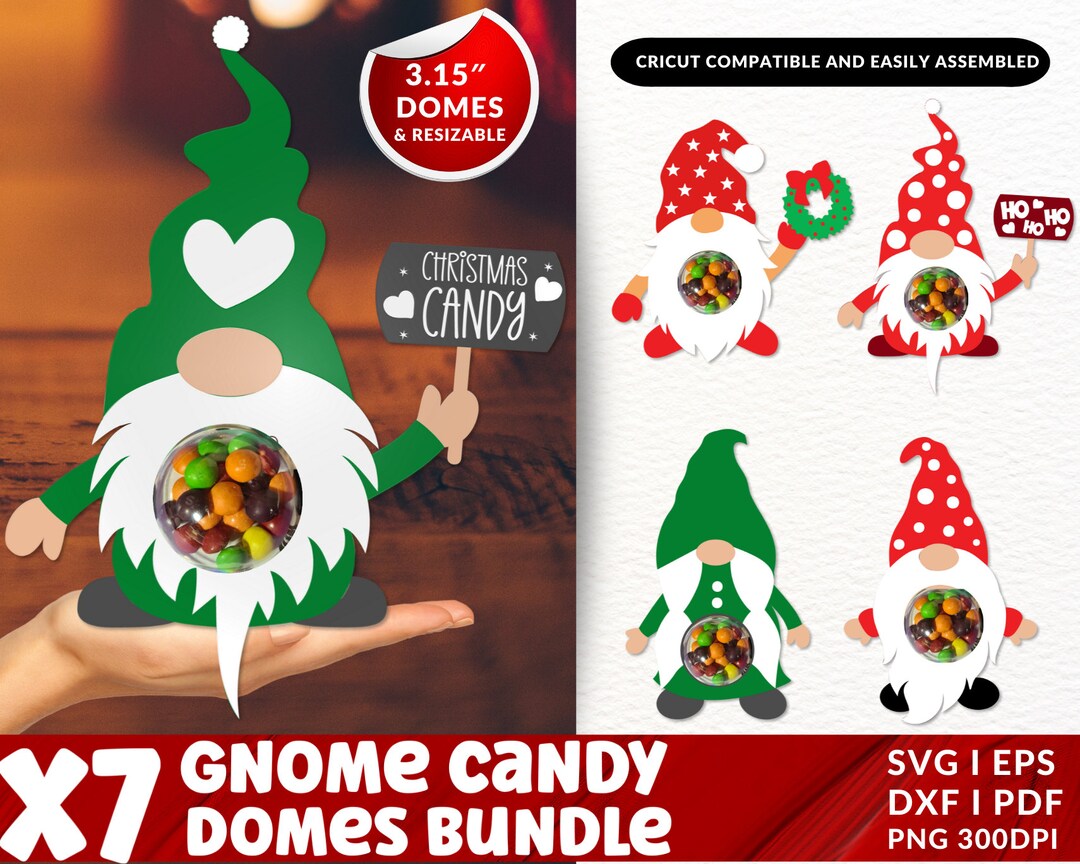 Gnome Candy Dome Svg, Candy Dome Svg, Candy Ornaments SVG, Party Favor ...