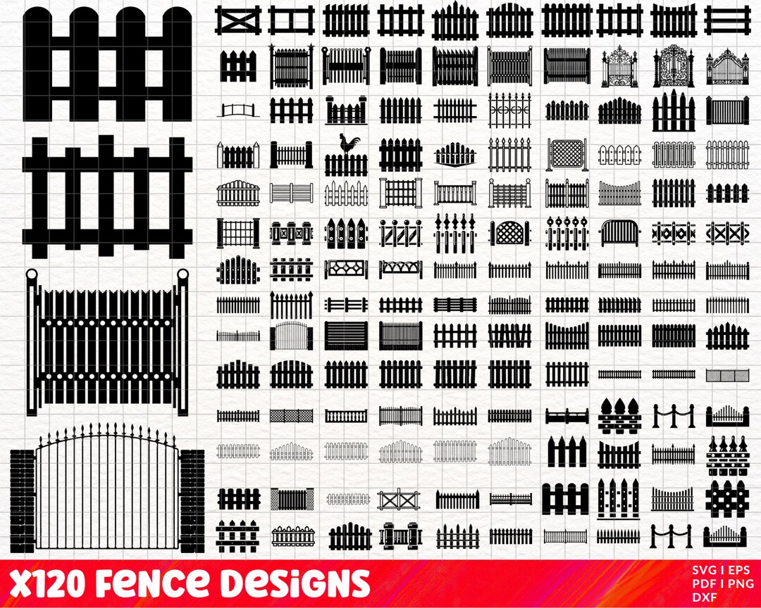 Fence SVG Bundle, Fence PNG Bundle, Fence Clipart, Fence SVG Cut Files ...