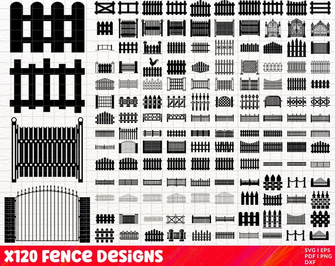 Fence SVG Bundle, Wooden Fence Svg, Picket Fence Svg, Board Fence Svg ...