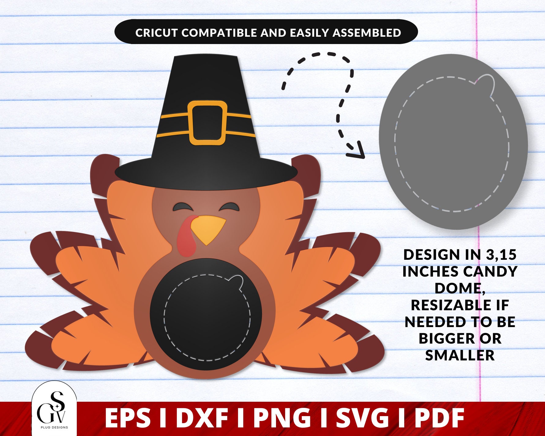 Turkey Candy Dome SVG Candy Ornaments SVG Thanksgiving Party - Etsy