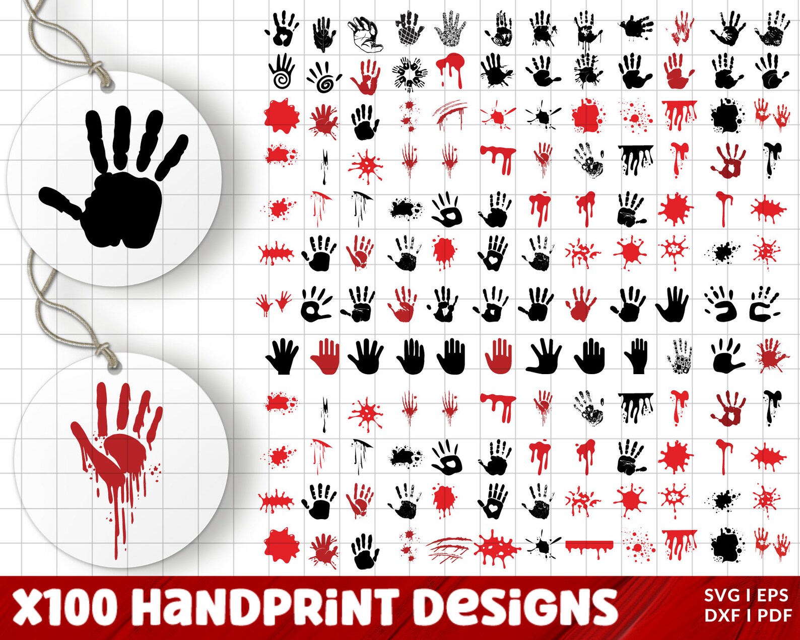 Handprint SVG Bundle, Handprint PNG Bundle, Handprint Clipart ...