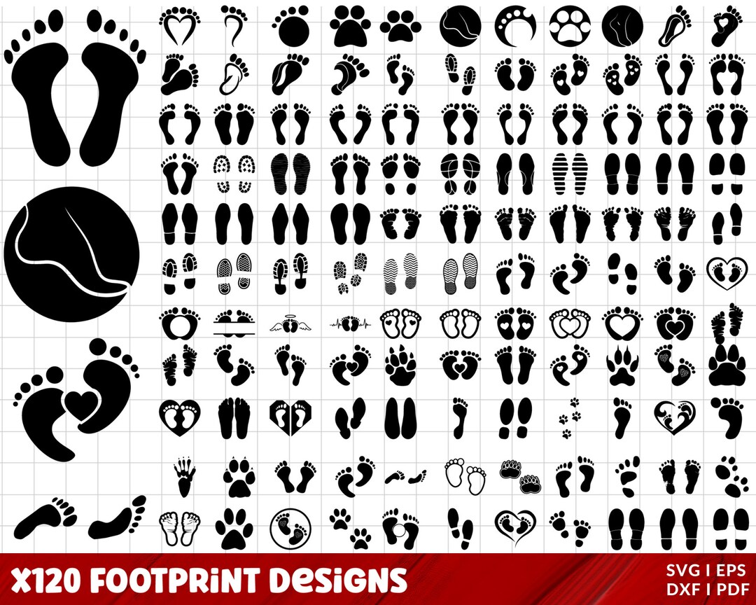 Footprints SVG Bundle, Foot Prints Png Bundle, Baby Feet SVG, Baby Footprint Svg, Feet Svg, Baby ...