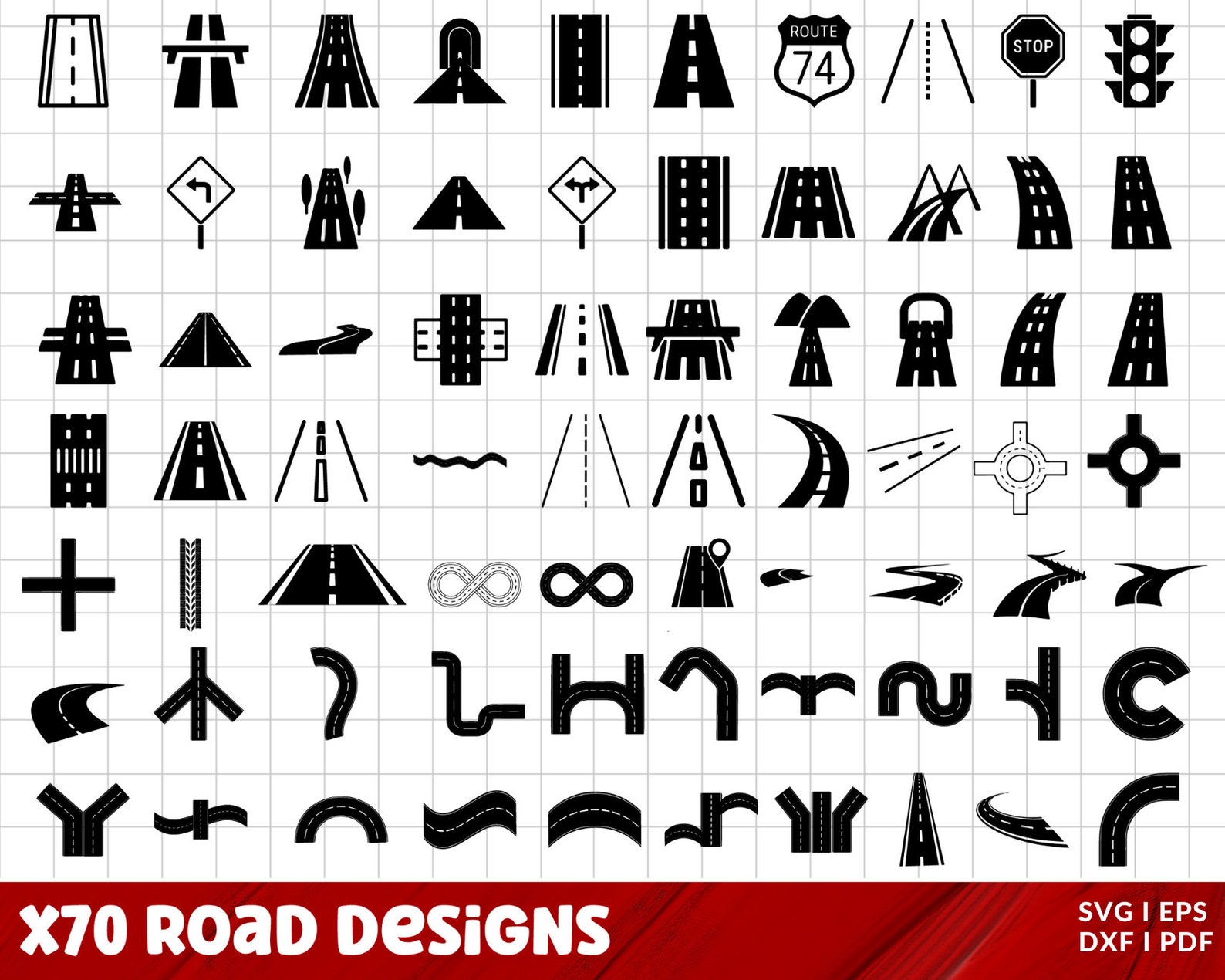 Road SVG Bundle, Road PNG Bundle, Road Clipart, Road SVG Cut Files for ...