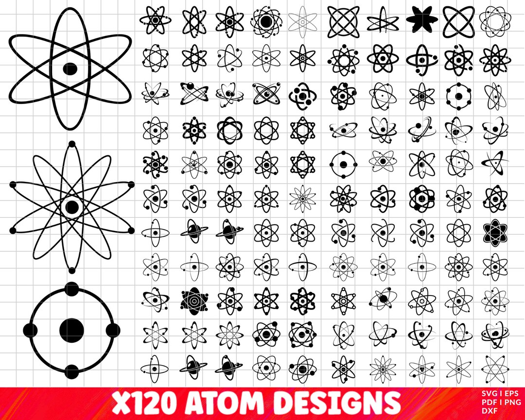 Atom SVG Bundle, Atom PNG Bundle, Atom Clipart, Atom SVG Cut Files ...