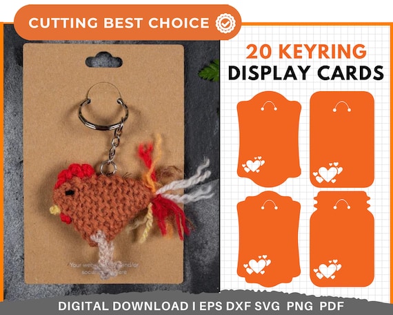 20 Keyring Display Card Svg Bundle Keychain Display Card SVG | Etsy Canada