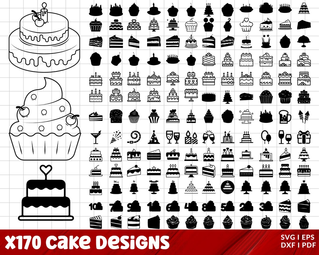 Cake SVG Bundle, Cupcake Svg, Birthday Cake Svg, Cake PNG Bundle, Cake ...