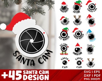 Santa Cam Svg Bundle, Santa Cam Svg, Elf Cam Svg, Reindeer Cam Svg ...