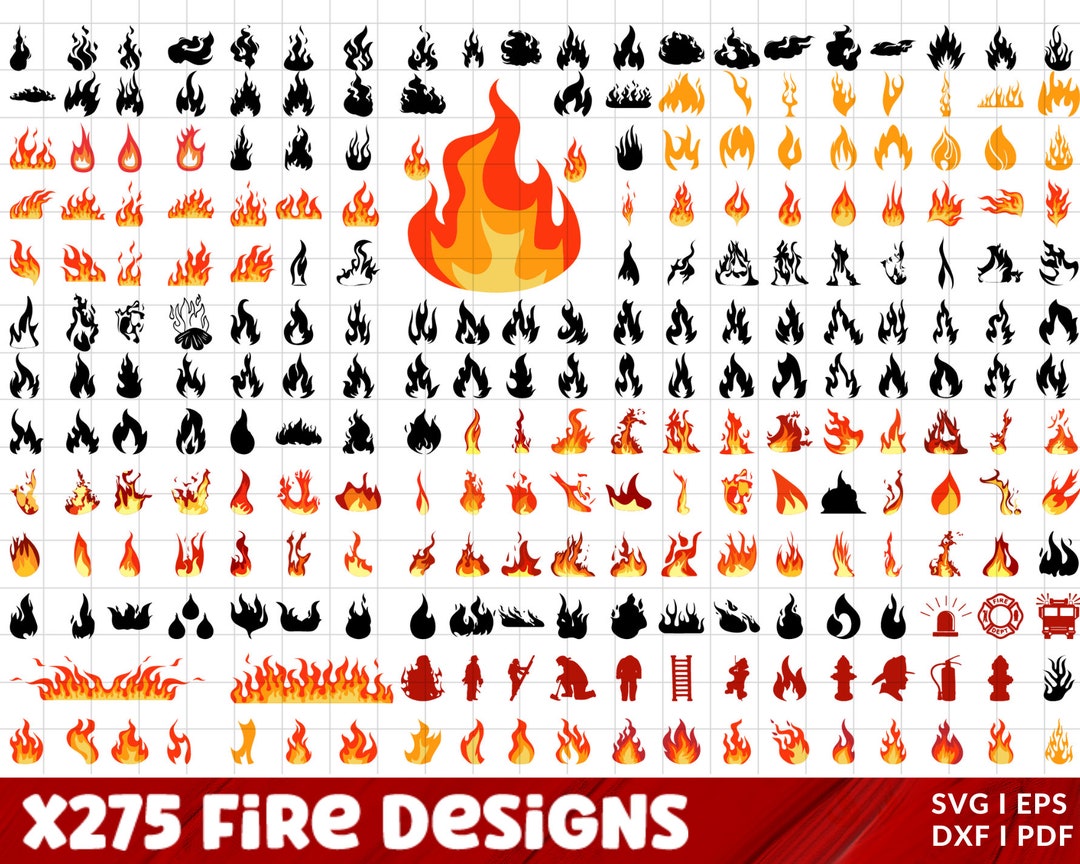 Fire SVG Bundle, Fire Clipart, Fire Svg Files, Fire Flames Svg, Flames ...
